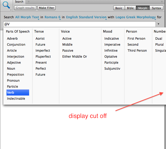Bug: RC 1 morph panel - Logos Community